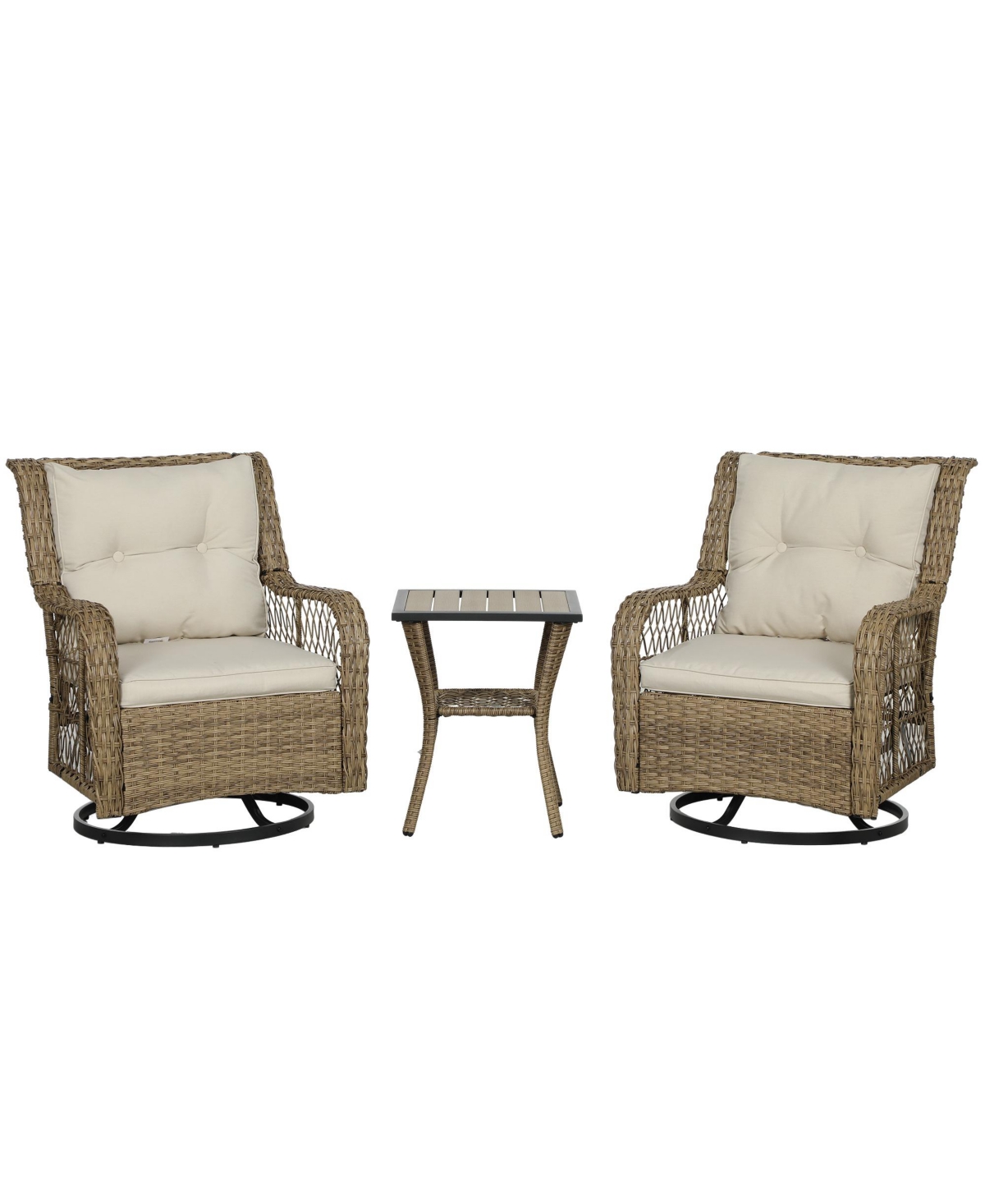 Click here for Outsunny 3 Pieces Wicker Bistro Set  Rocking Patio... prices