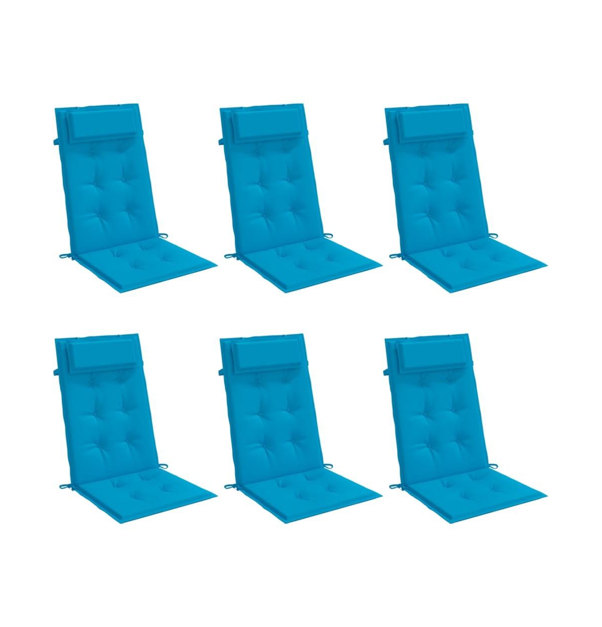 Click here for vidaXL Highback Chair Cushions 6 pcs Light Blue Ox... prices