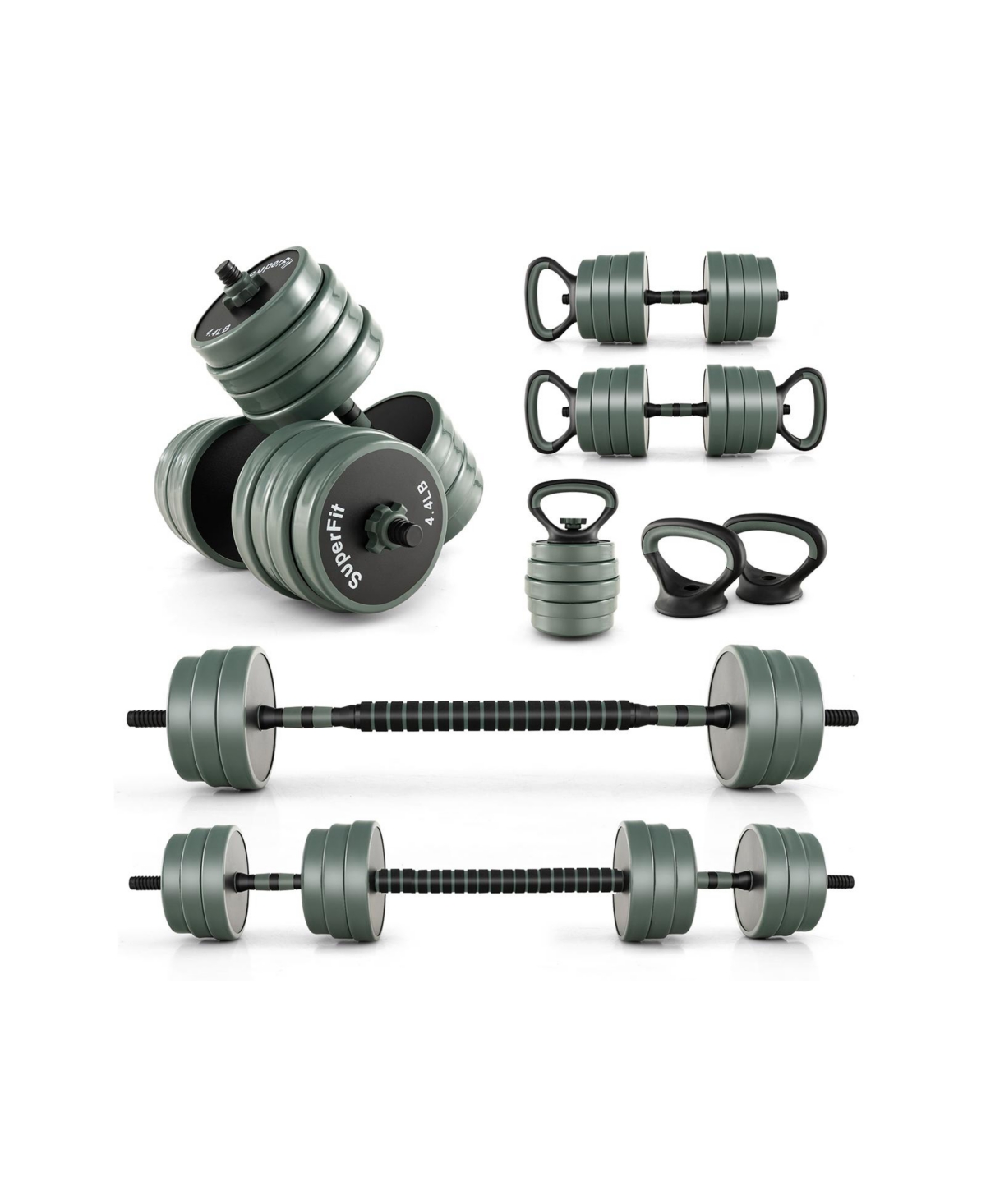 Click here for 4 in 1 Adjustable Weight Dumbbell Set - Black prices