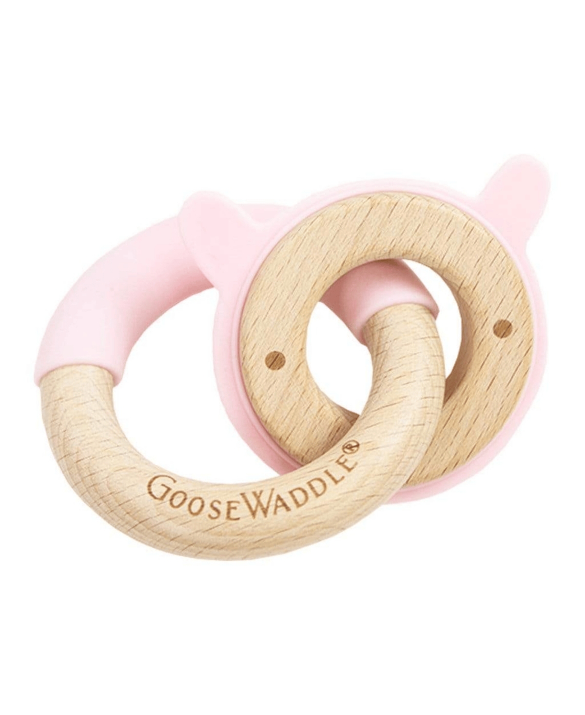 Click here for GooseWaddle Pink Bunny Silicone + Wood Double Teet... prices