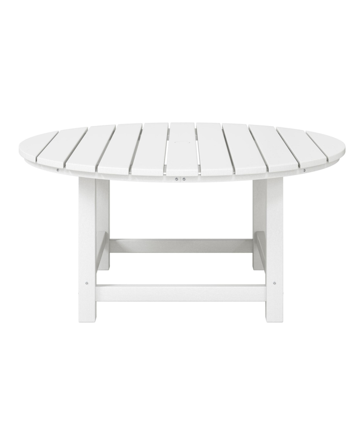 Click here for Low Outdoor Hdpe Round Patio Coffee Table - White prices