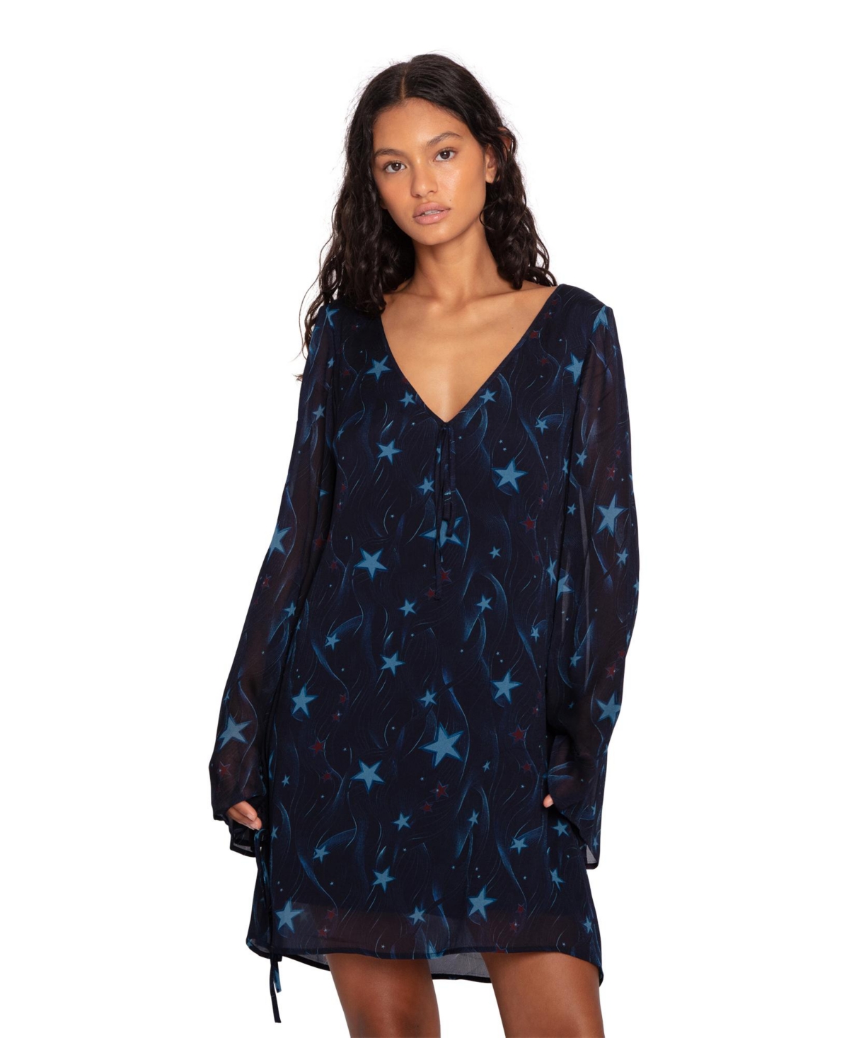 Click here for Belle & Bloom Womens Star Eyes Mini Dress - Navy prices