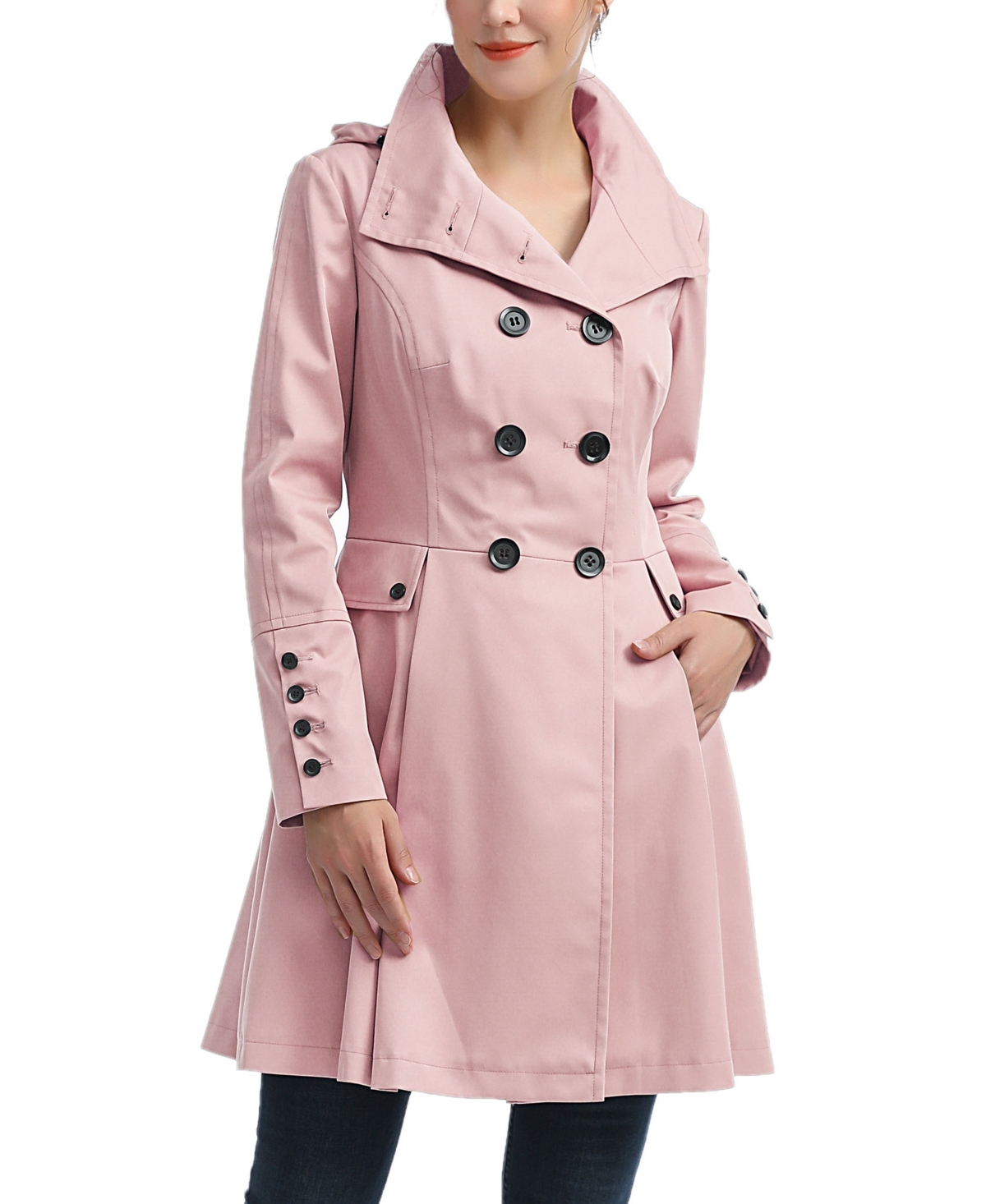 Click here for kimi + kai Womens Adele Hooded Trench Coat - Blush prices