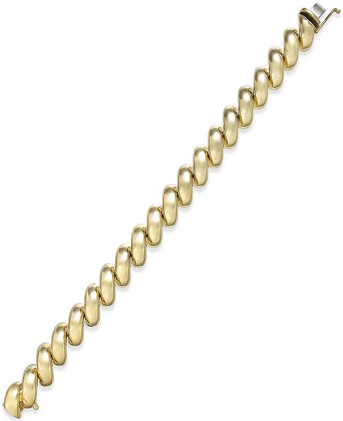 Italian Gold Large San Marco Chain Bracelet in 14k Gold & Reviews ...