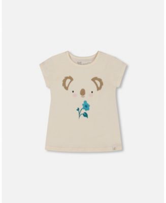 Deux par Deux Big Girls Cotton Tee Cream And Koala - Macy's