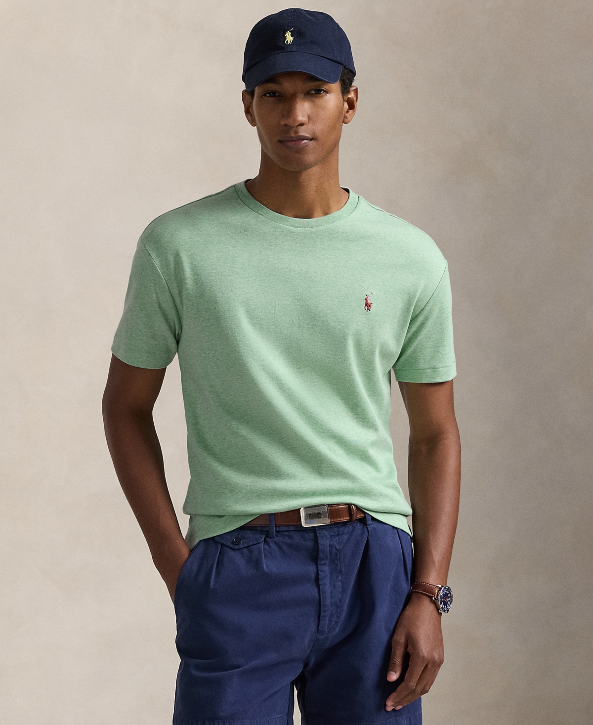 Polo Ralph Lauren Mens Custom Slim Fit Soft Cotton T-Shirt - Celadon Heather