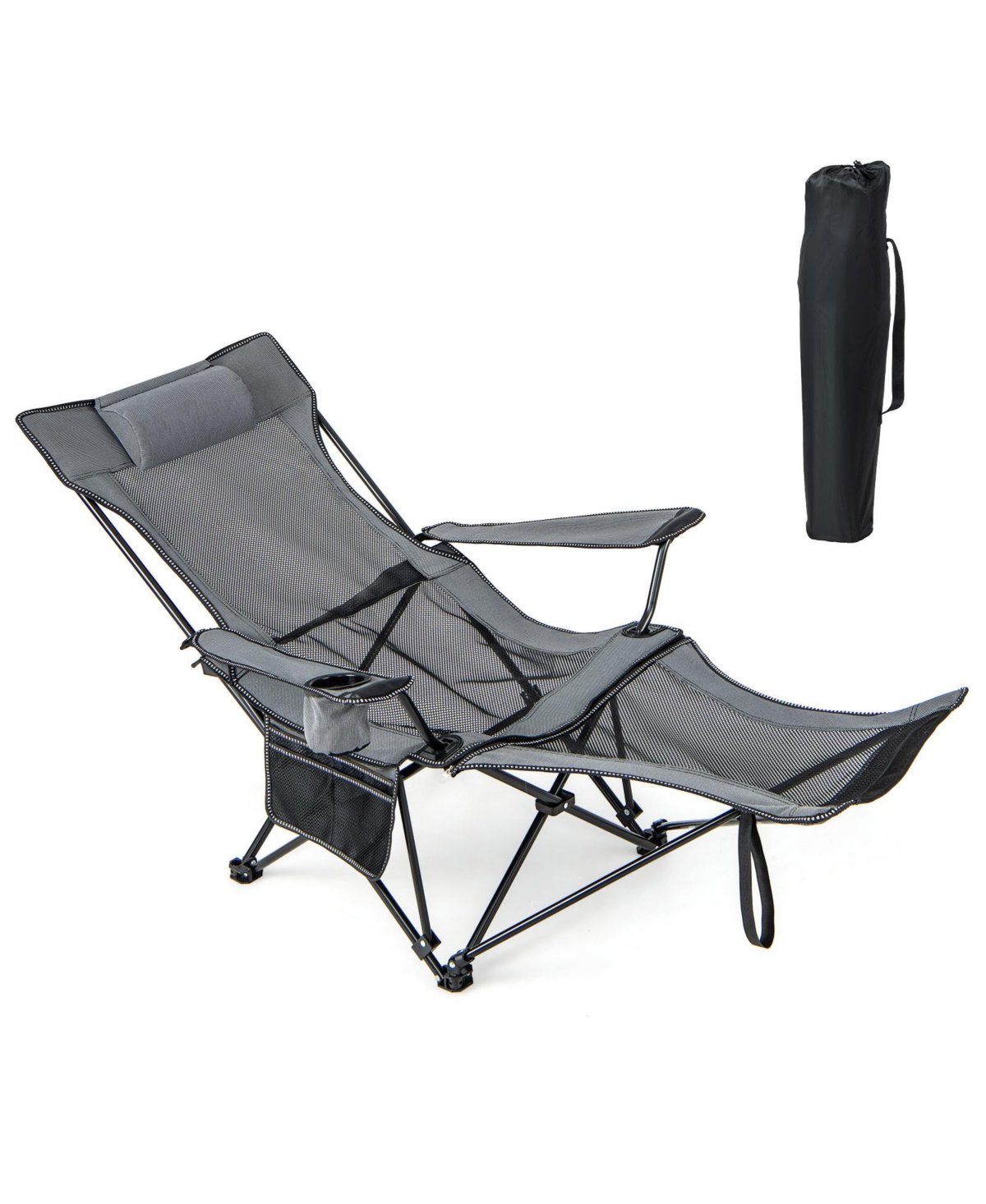 Click here for Camping Lounge Chair with Detachable Footrest Adju... prices