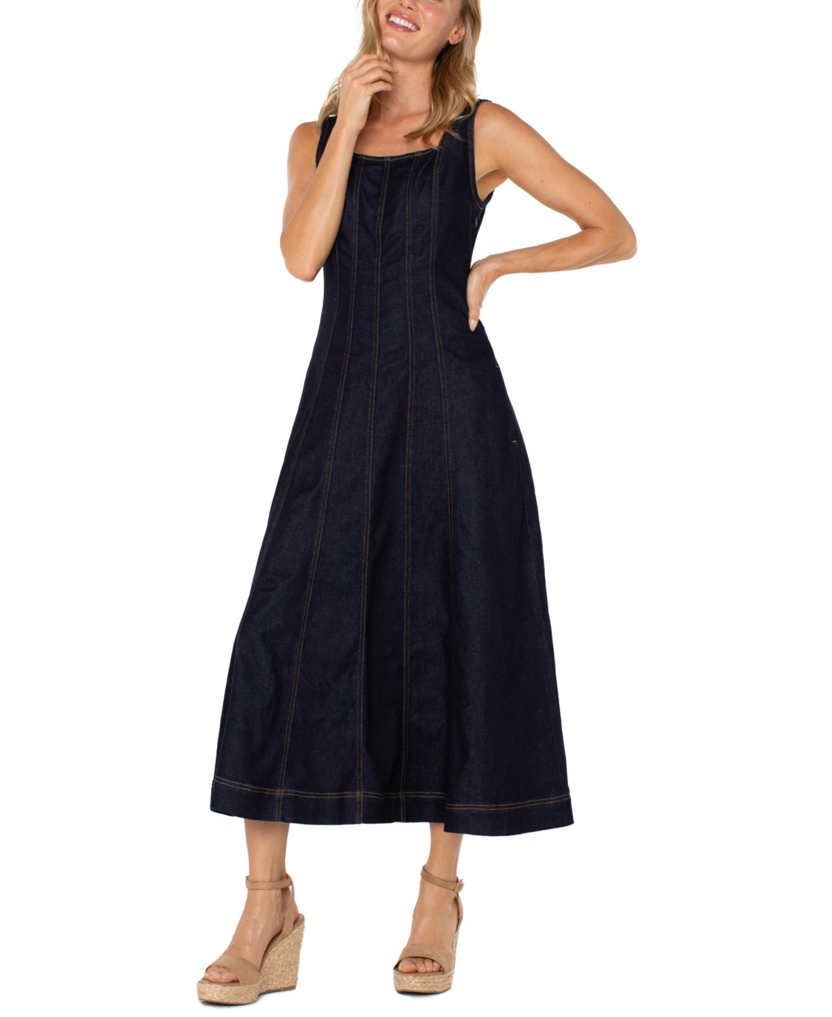 Click here for Liverpool Los Angeles Womens Fit Flare Denim Midi... prices