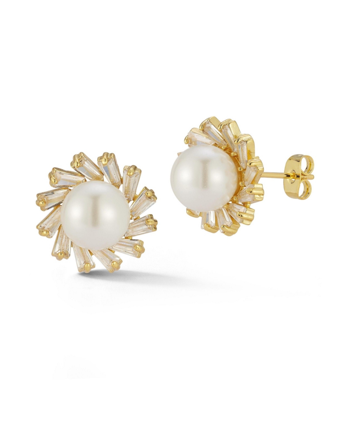 Click here for Rachel Zoe Gold Plated Statement Pearl Studs - Gol... prices