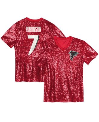 Outerstuff Big Girls Bijan Robinson Red Atlanta Falcons Sequin V-Neck ...