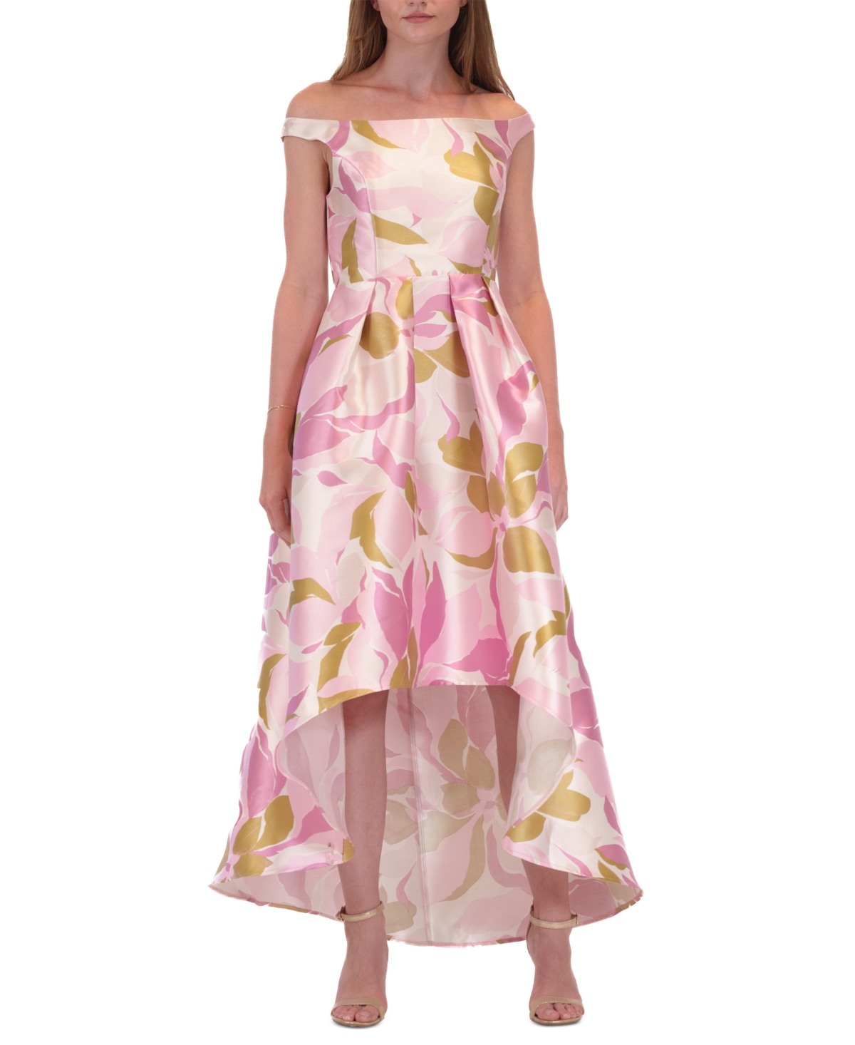 Click here for Donna Ricco Womens Floral-Print High-Low Dress - L... prices