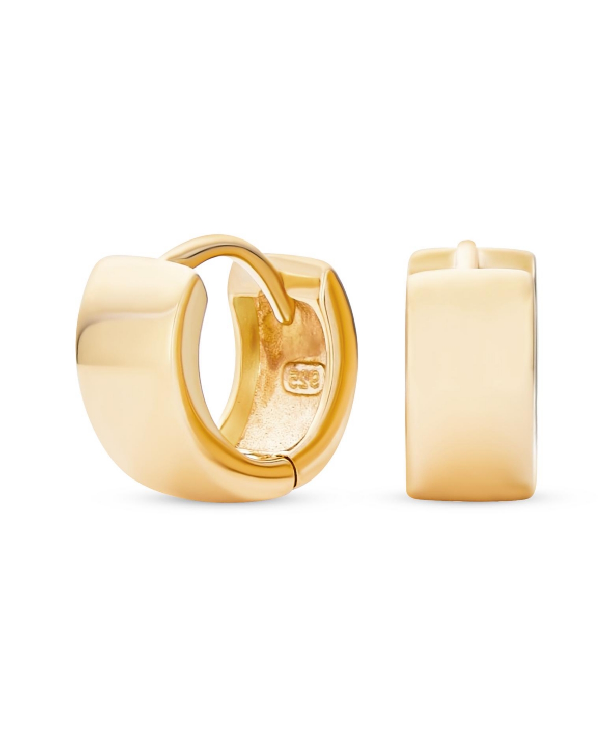 Click here for Bling Jewelry Simple Basic Wide Huggie Hoop Earrin... prices