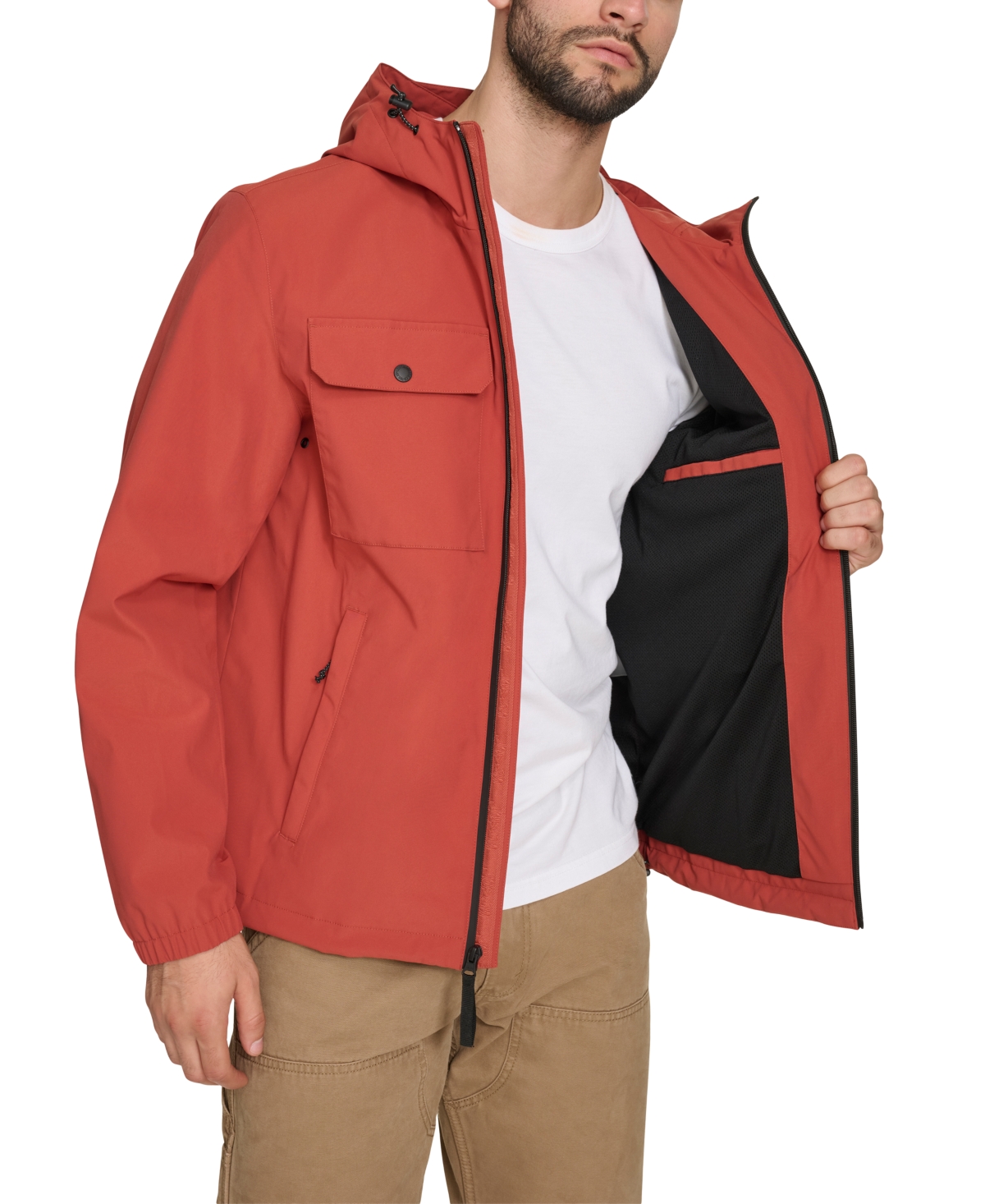 Levi's Men's Hooded Rain Jacket In Red | ModeSens