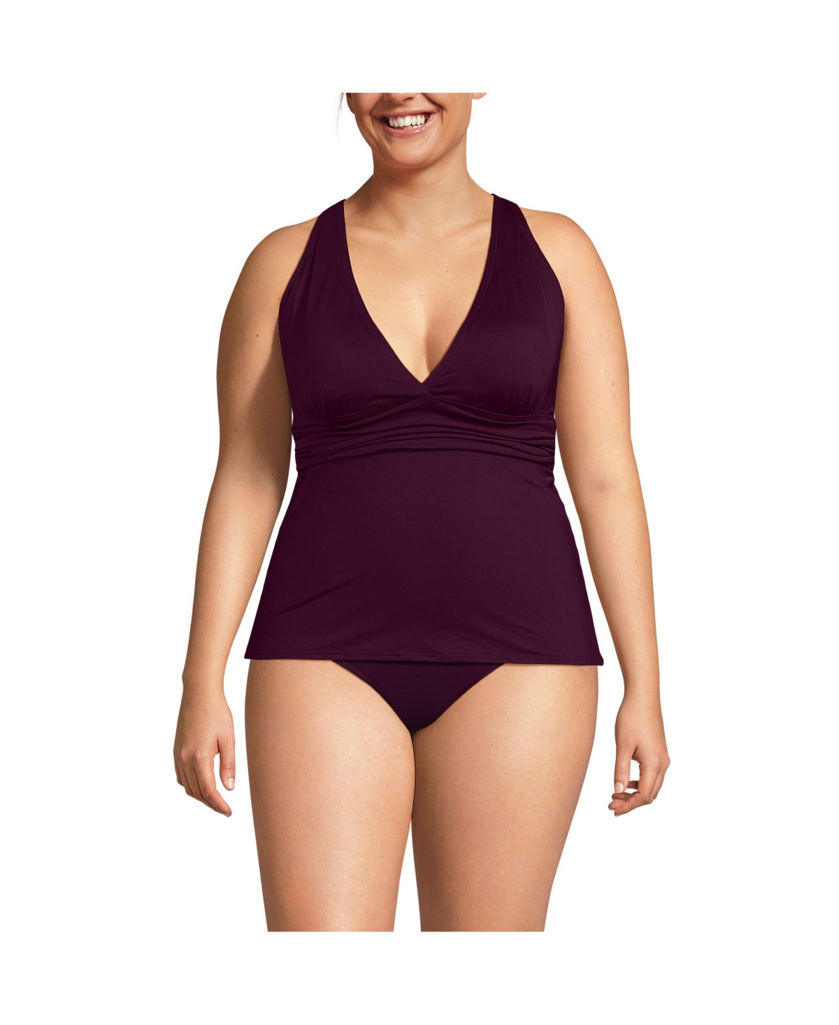 Click here for Lands End Plus Size V-Neck Plunge X Back Tankini T... prices