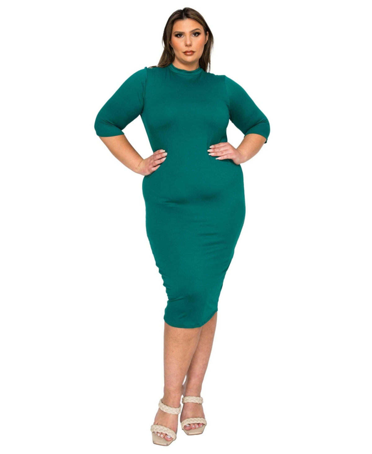 Click here for L I V D Womens Plus Size Mona Midi Dress - Dark gr... prices