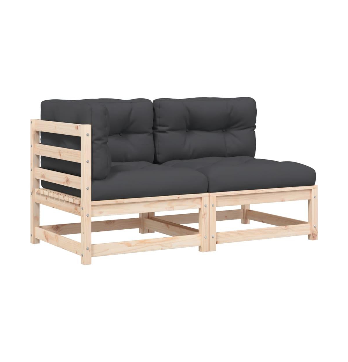 Click here for Patio Sofa with Cushions 2-Seater Solid Wood Pine... prices