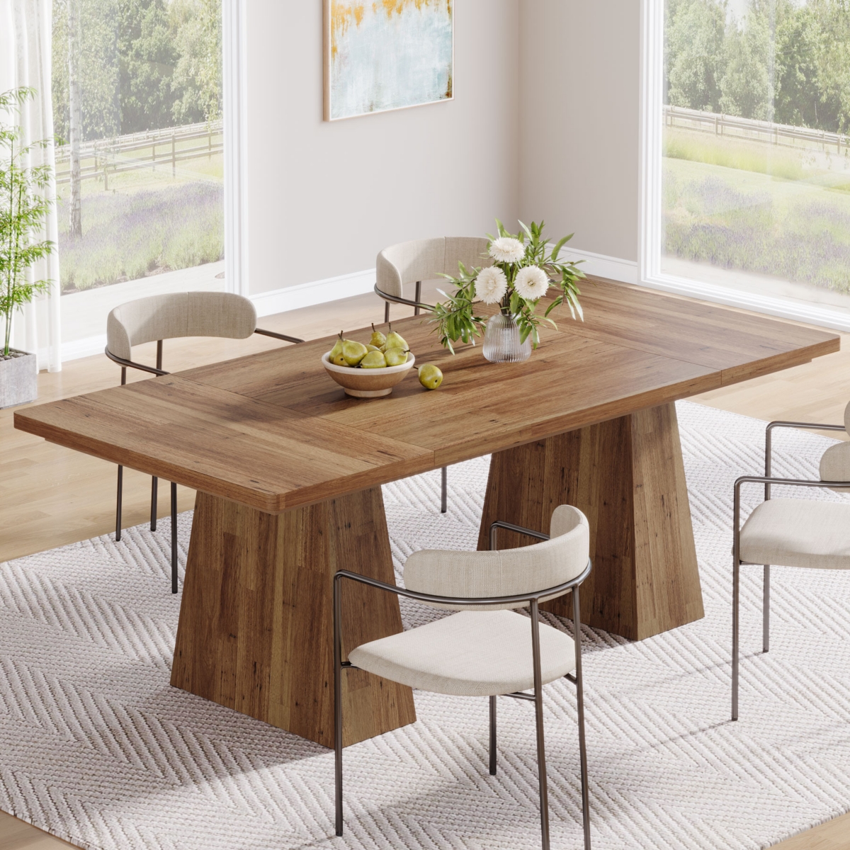 Click here for Tribesigns 63-Inch Farmhouse Dining Table  Dining... prices