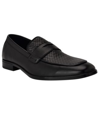 GUESS Men's Hacon Woven Texture Square Toe Dress Loafers - Macy's