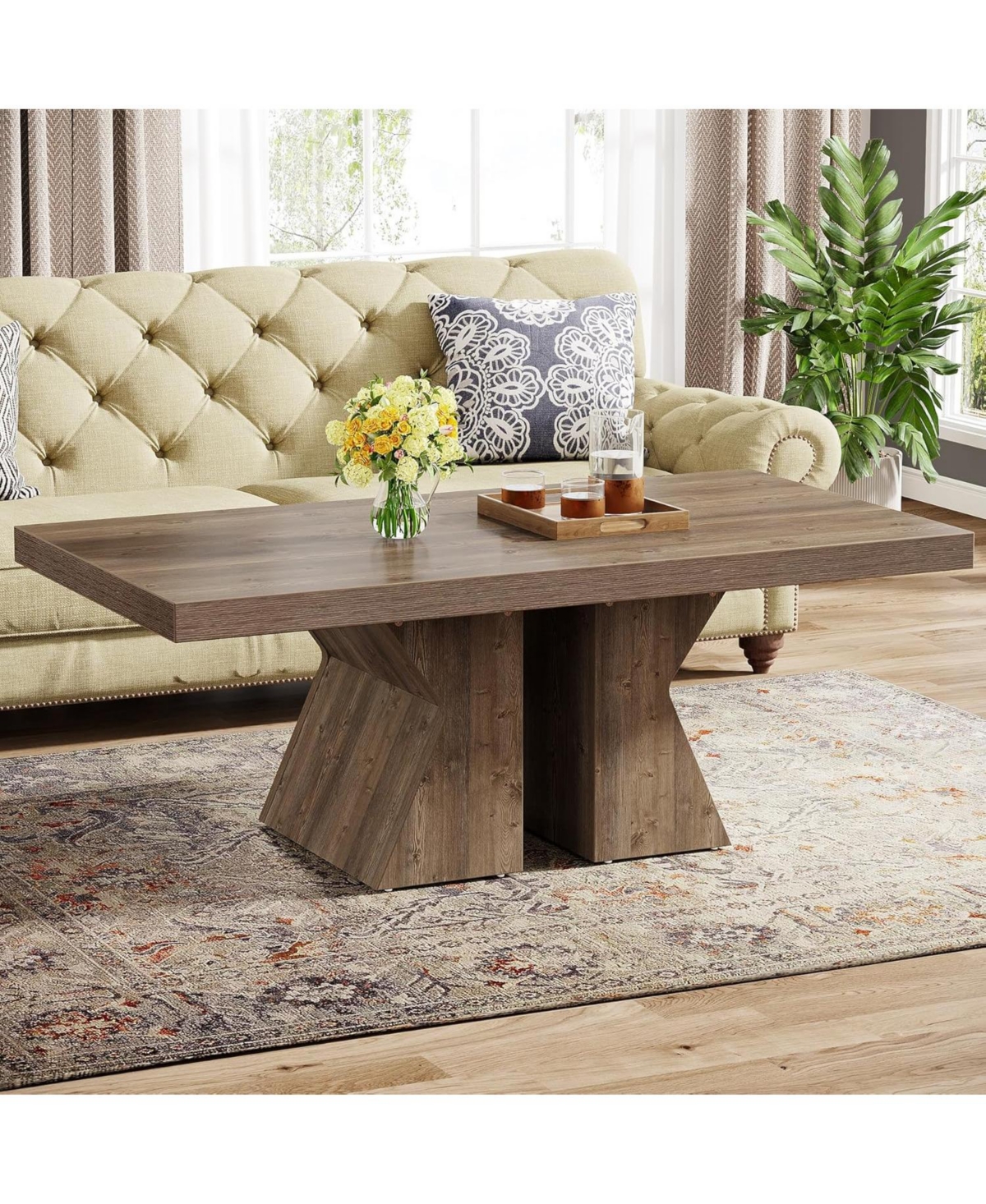 Click here for Tribesigns Wood Coffee Table  47-Inch Rectangular... prices
