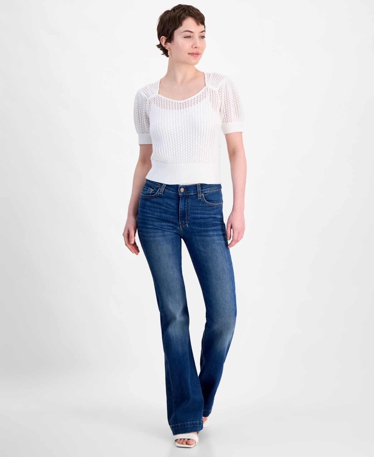 Click here for 7 for All Mankind Womens Dojo Tailorless Flare-Leg... prices