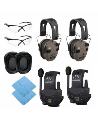 Walkers Razor Slim Quad Electronic FDE Earmuffs with Bluetooth Bundle 2 ...