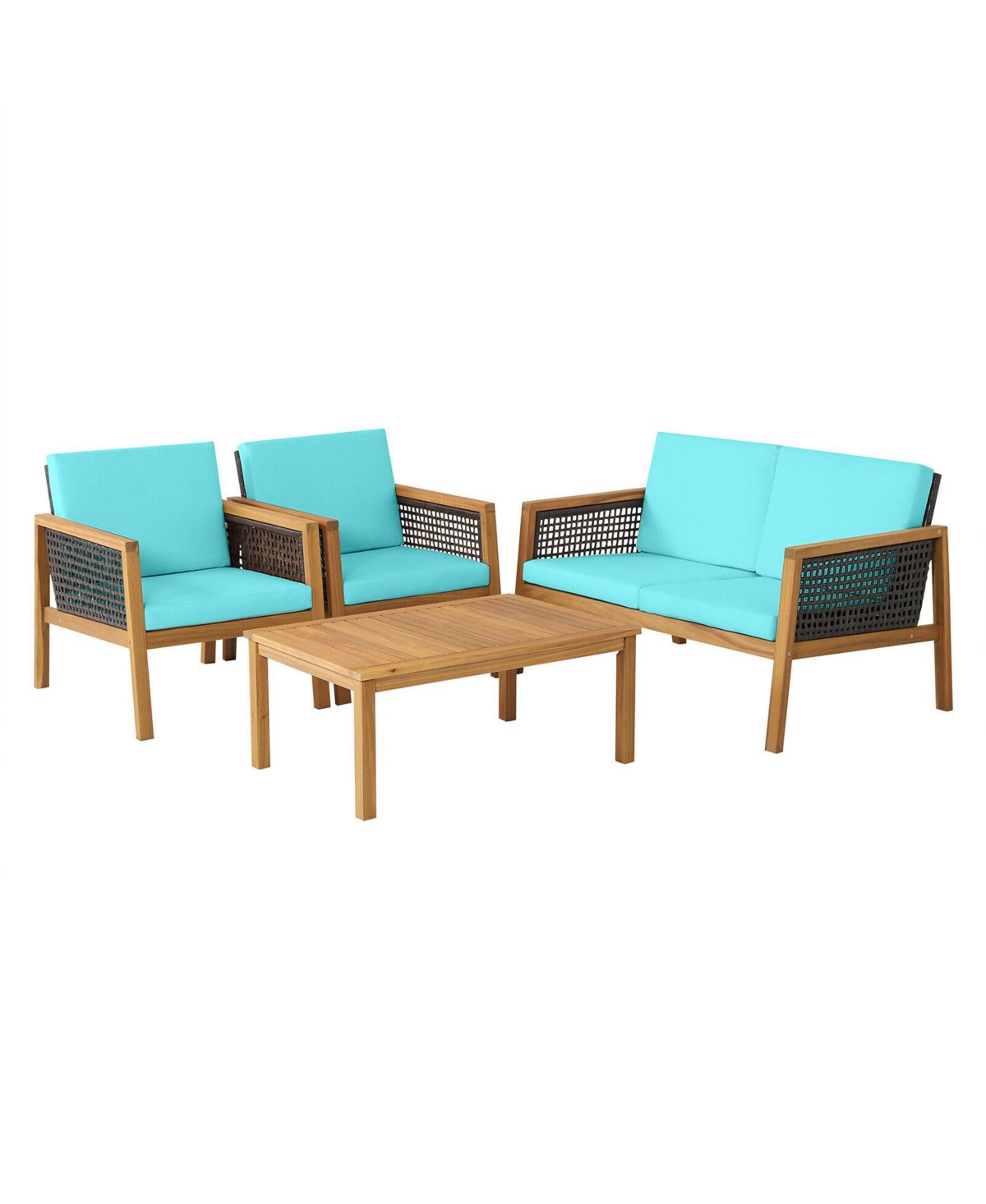 Click here for 4 Pieces Patio Rattan Furniture Set with Removable... prices