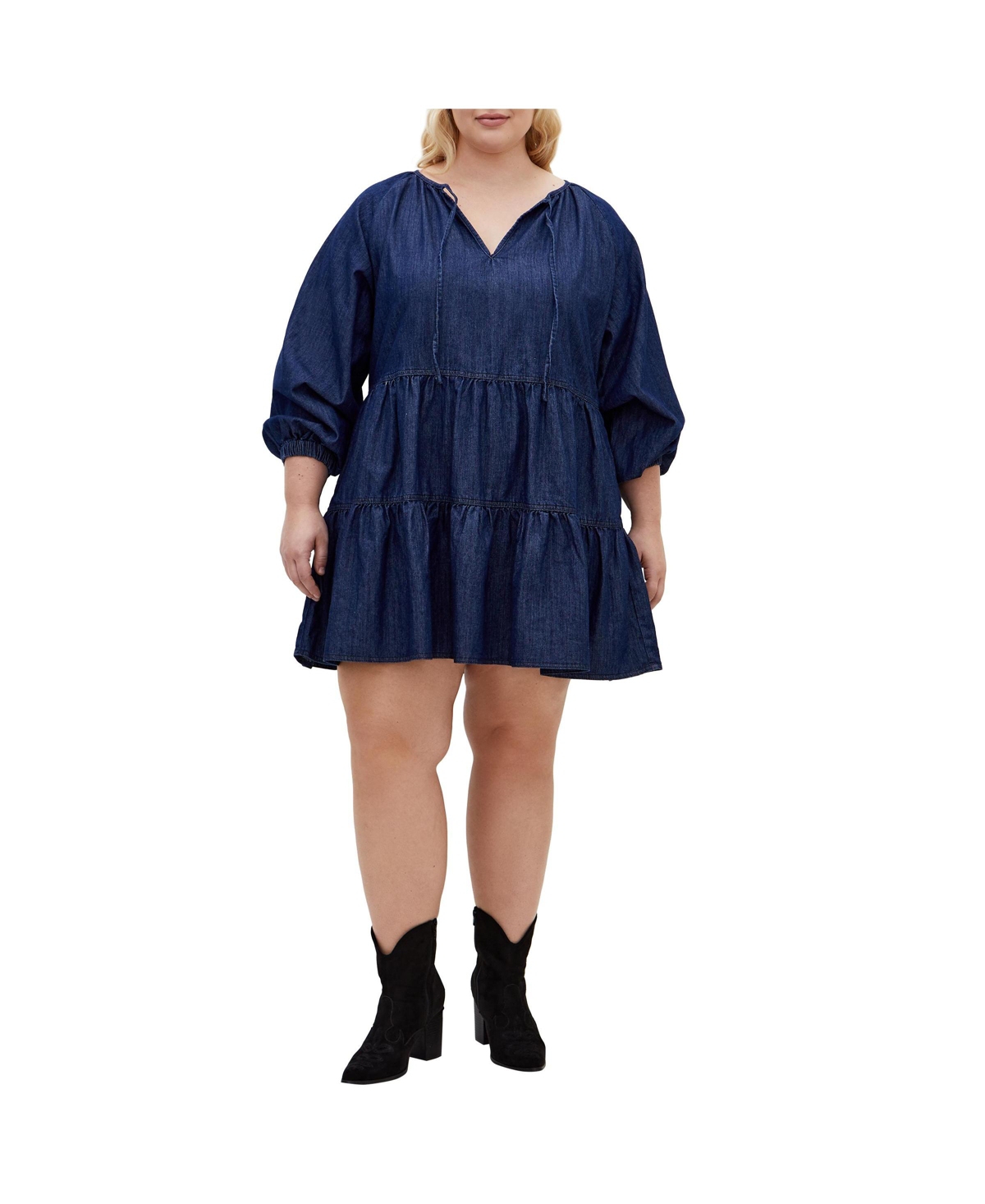 Click here for Plus Size Mina Dress - Denim dark prices