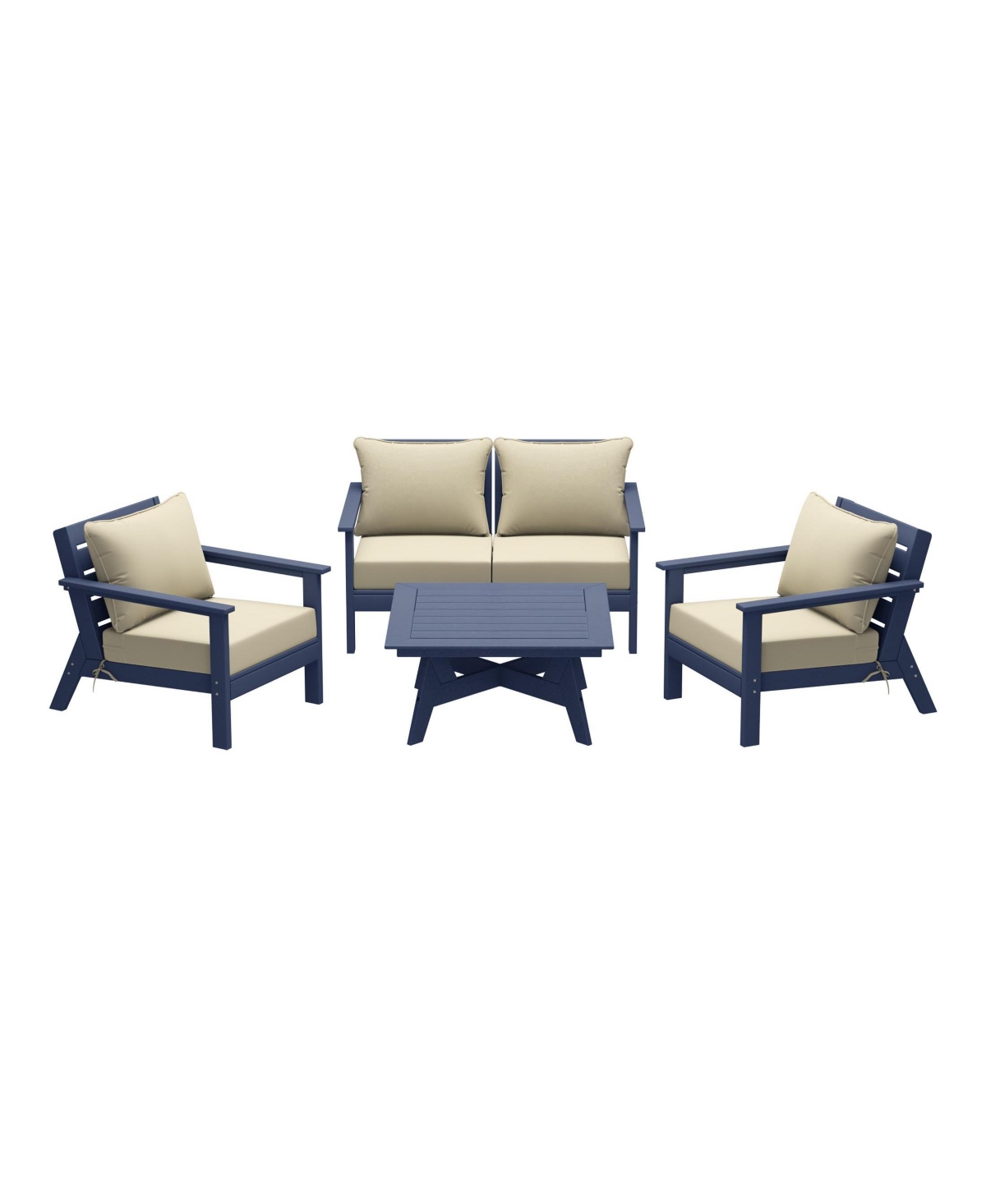 Click here for Outdoor 5-Piece Navy Blue Modular Sectional Patio... prices