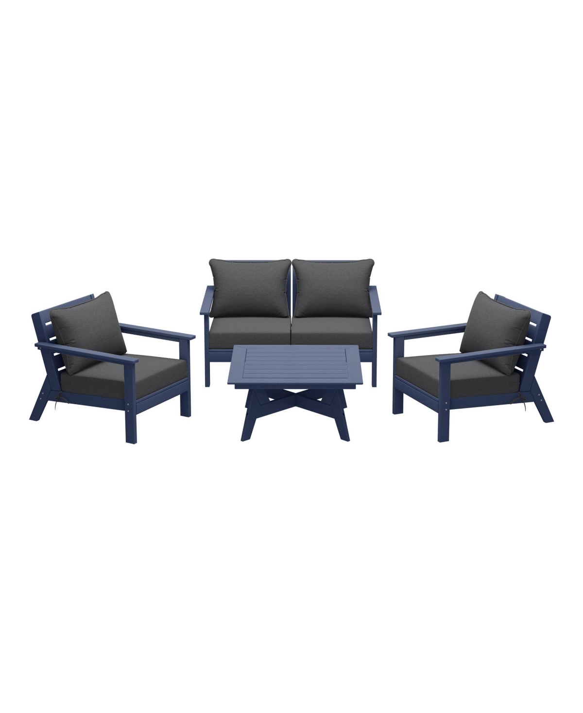 Click here for Outdoor 5-Piece Navy Blue Modular Sectional Patio... prices