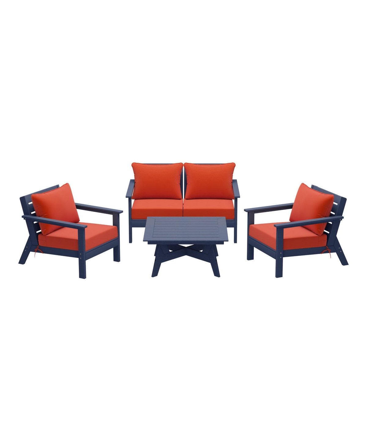 Click here for Outdoor 5-Piece Navy Blue Modular Sectional Patio... prices