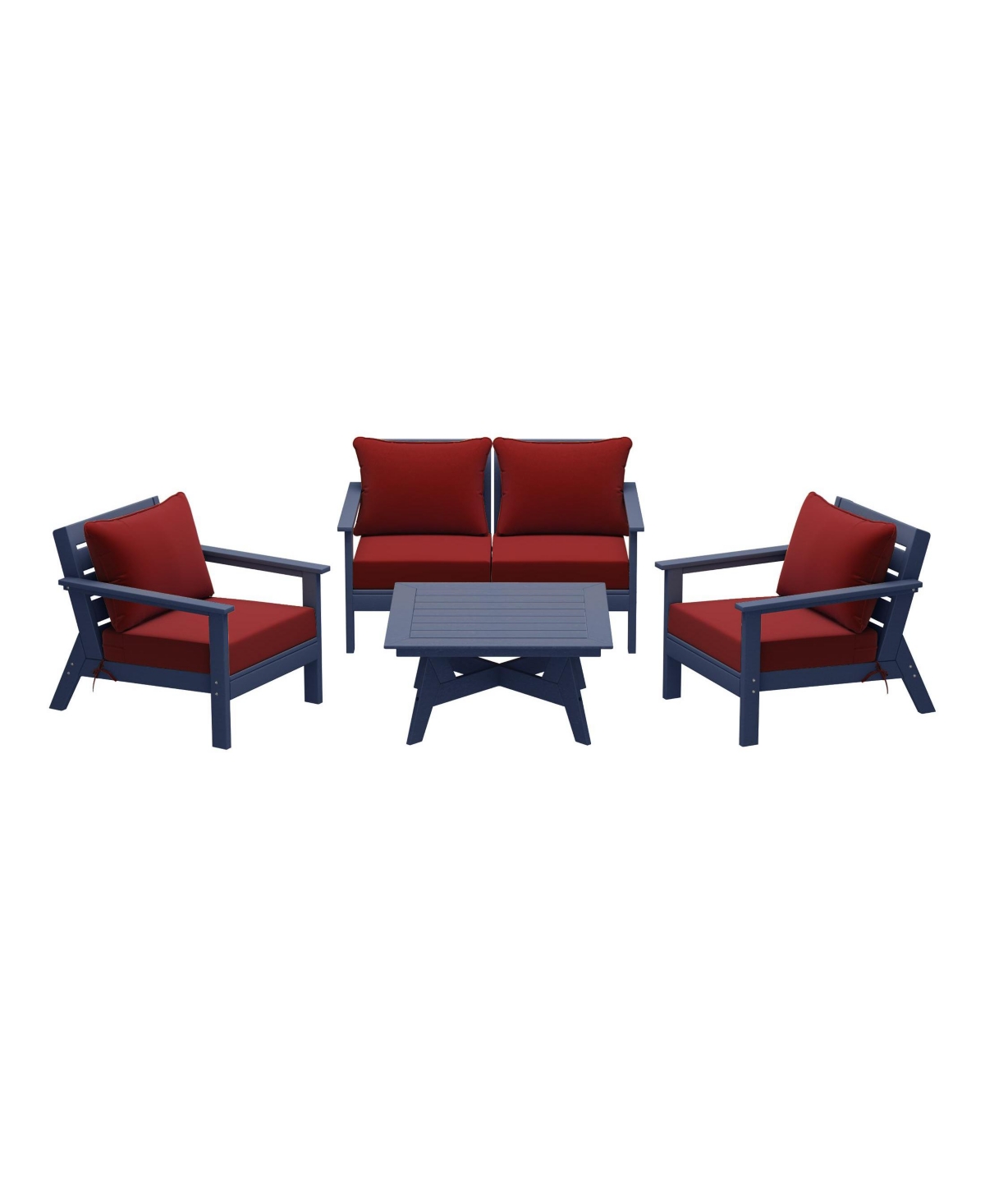 Click here for Outdoor 5-Piece Navy Blue Modular Sectional Patio... prices