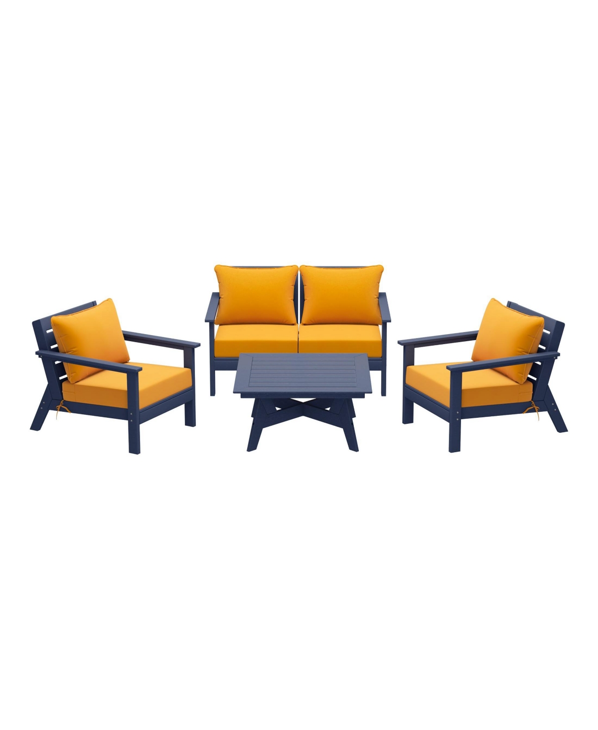 Click here for Outdoor 5-Piece Navy Blue Modular Sectional Patio... prices