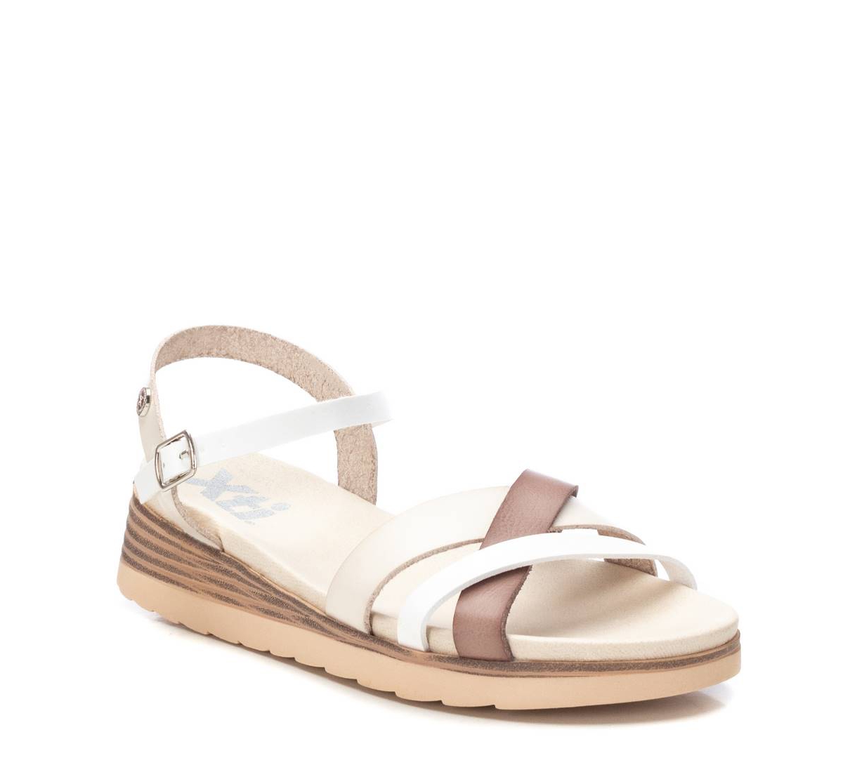 Click here for Womens Low Wedge Strappy Sandals By Xti - Ice prices