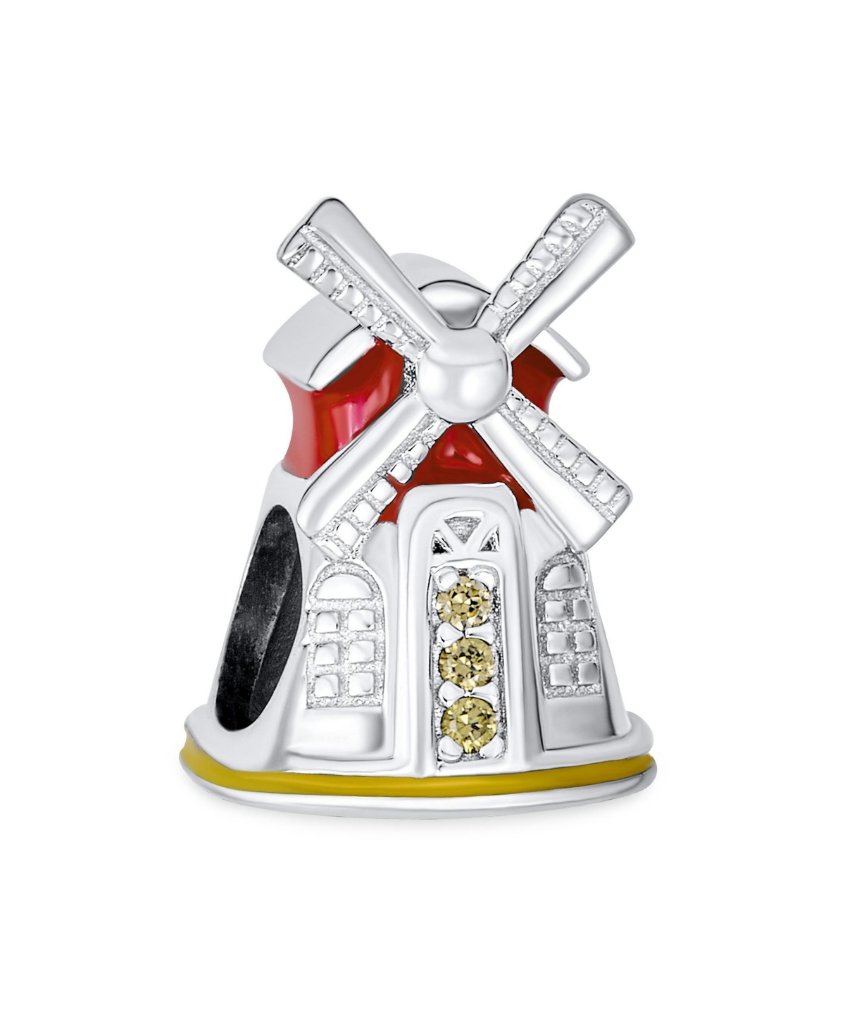 Click here for Bling Jewelry Holland Windmill Red Enamel Cz Charm... prices