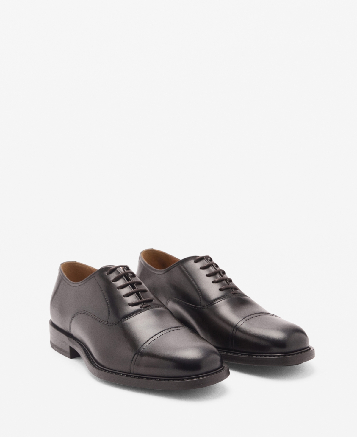 Click here for Mango Mens Oxford Style Leather Shoes - Brown prices
