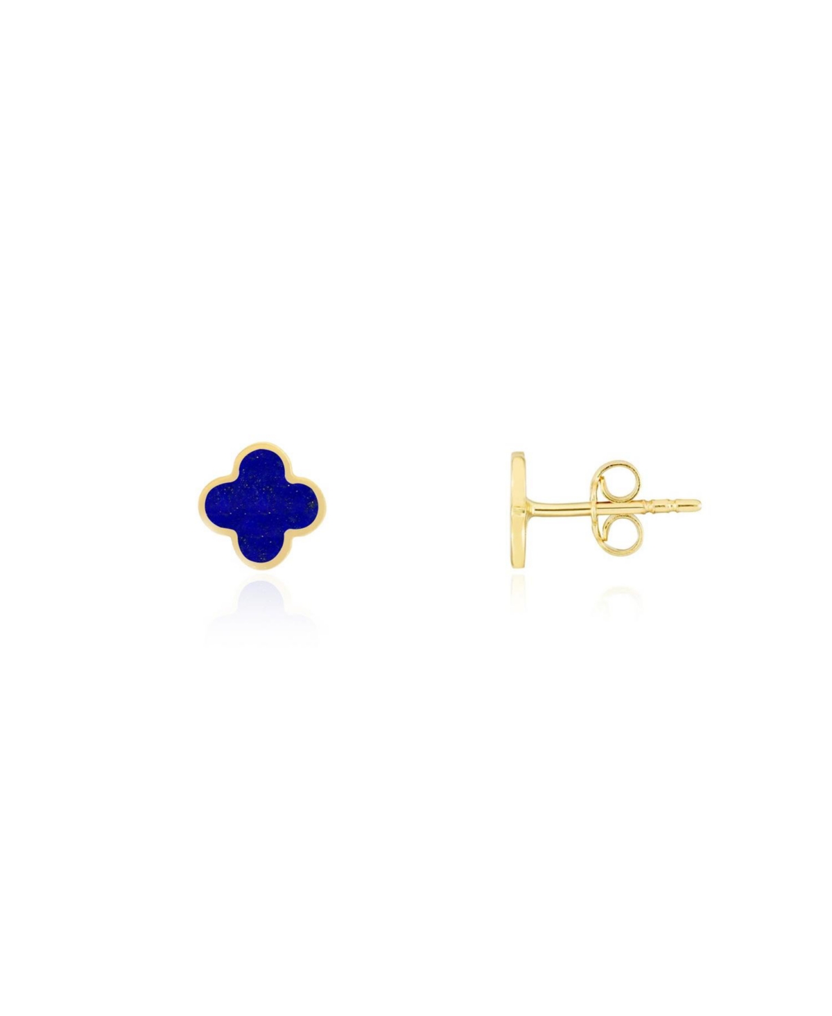 Click here for The Lovery Mini Lapis Clover Stud Earrings 14K Gol... prices
