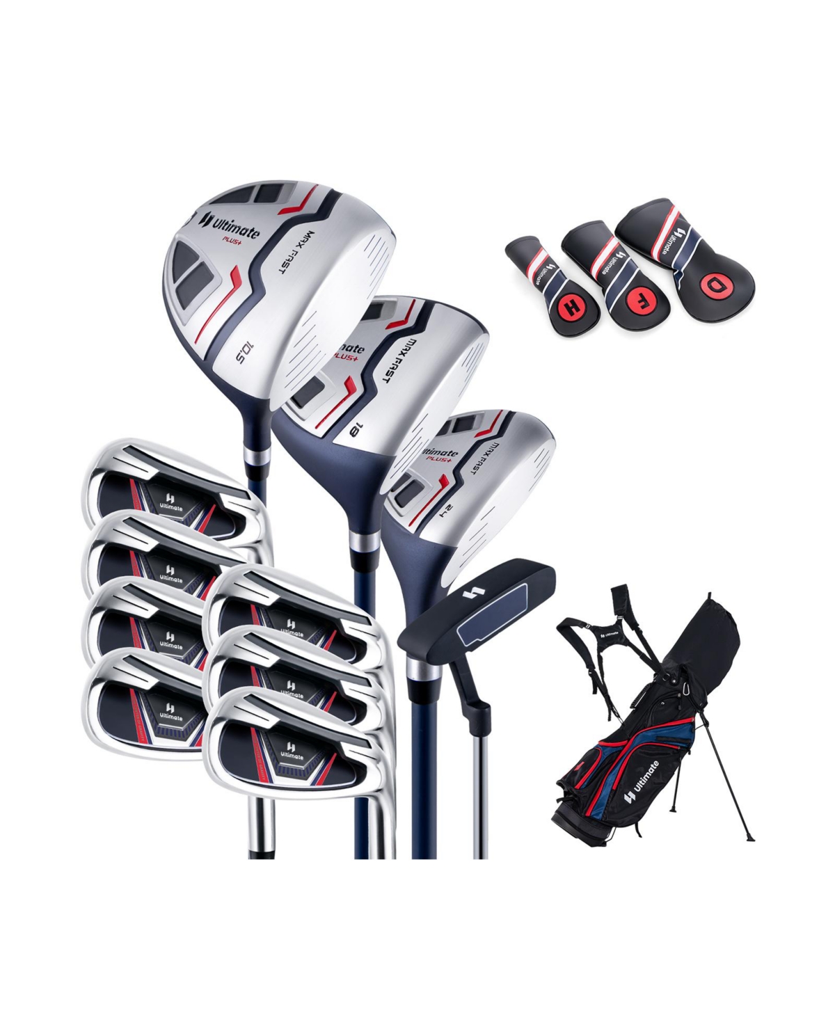 Click here for 11 Pieces Complete Golf Club Package Set-Blue - Bl... prices