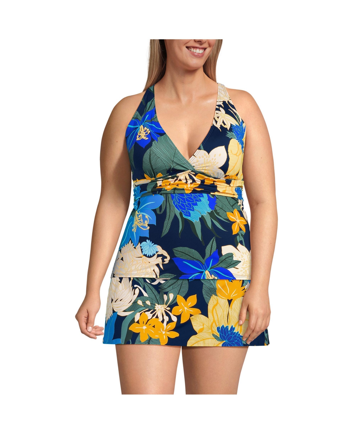 Click here for Lands End Plus Size V-Neck Plunge X Back Tankini T... prices