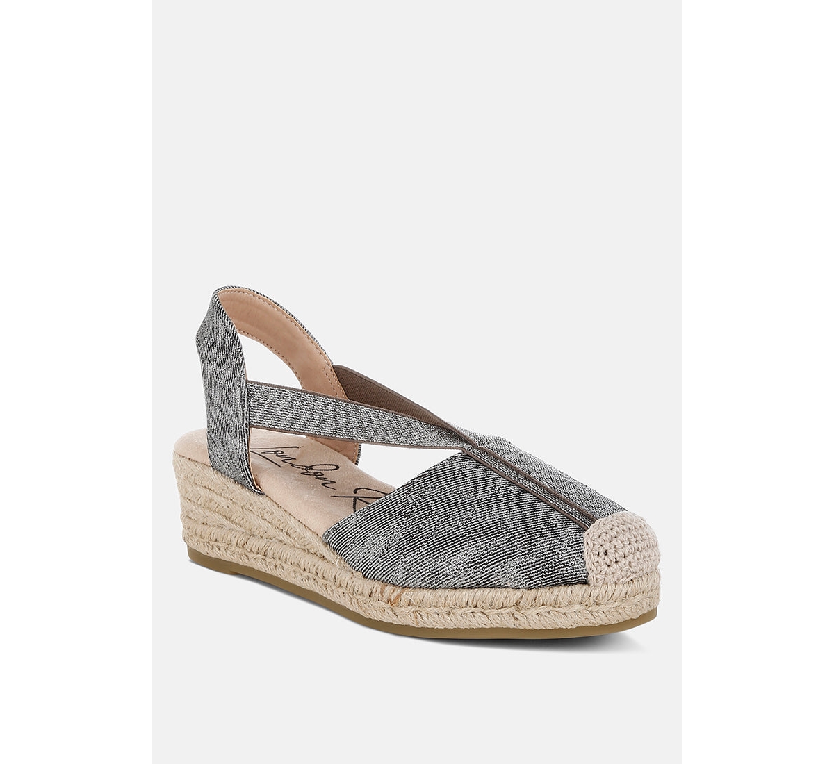 Click here for Port Side Metallic Woven Espadrille Wedges - Black... prices