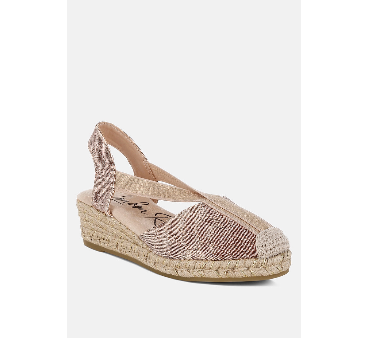 Click here for Port Side Metallic Woven Espadrille Wedges - Blush... prices