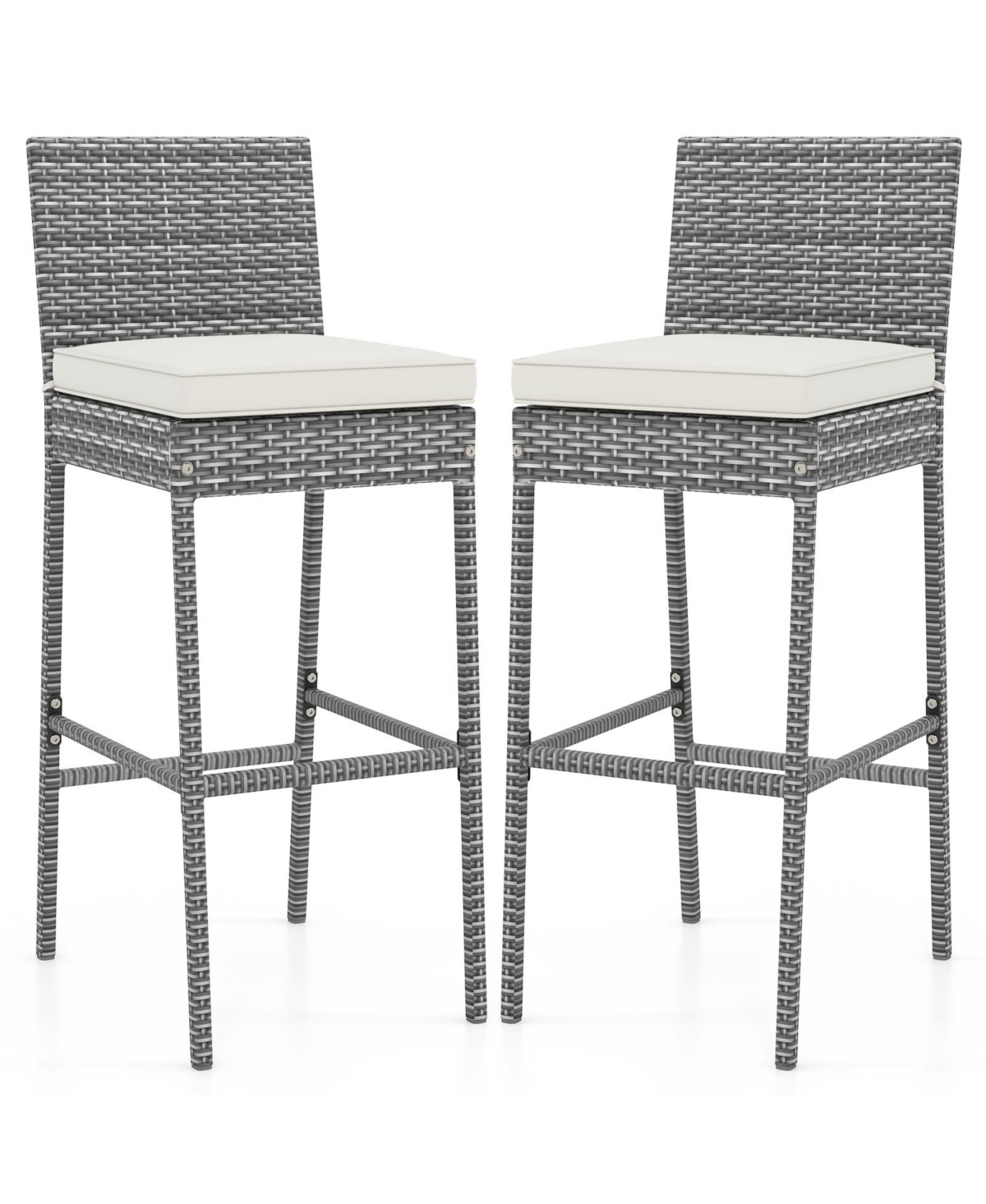 Click here for Patio Wicker Barstools with Soft Seat Cushion and... prices