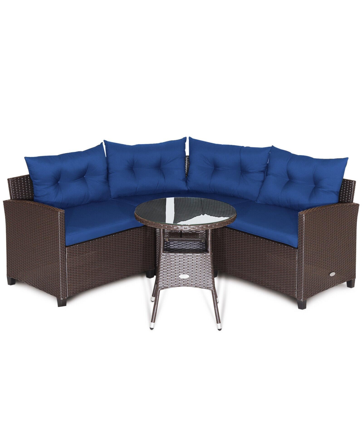 Click here for 4 Pieces Patio Rattan Furniture Set Cushioned Sofa... prices