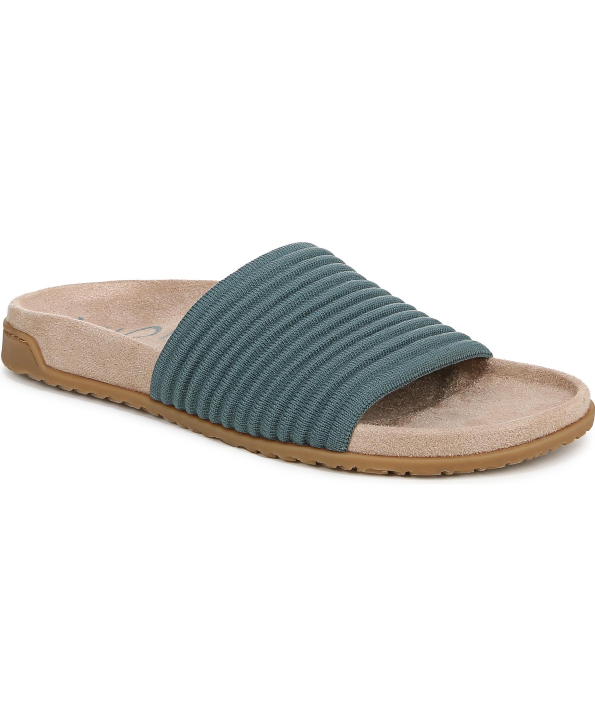 Click here for Vionic Womens Evie Knit Slide Sandals - Bodega blu... prices