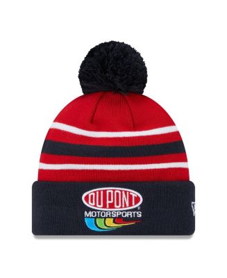 New Era Men's Navy Jeff Gordon DuPont Cuffed with Pom Knit Hat - Macy's