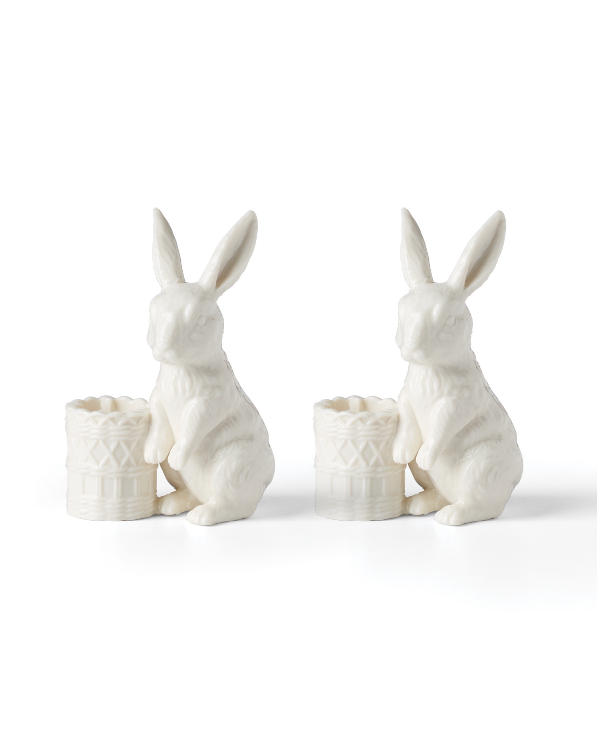 Click here for Lenox Wicker Creek Bunny Candle Holders  Set of 2... prices
