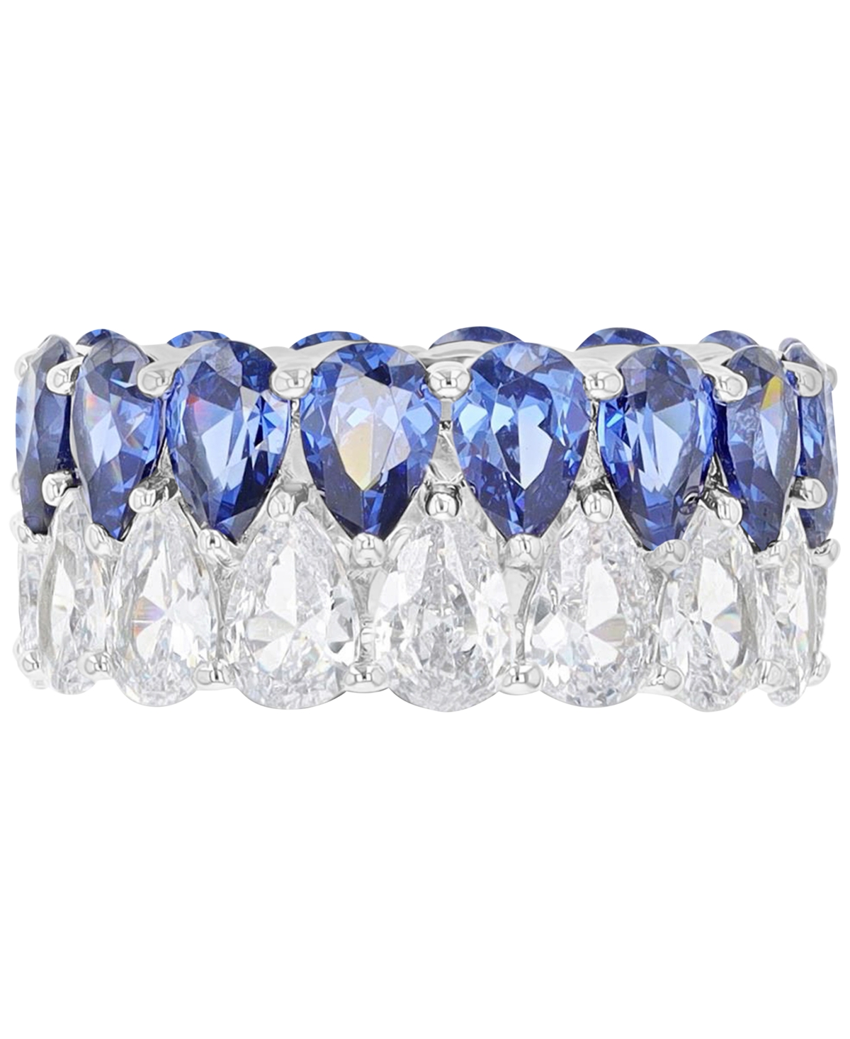 Click here for Cubic Zirconia Blue & White Pear Eternity Band in... prices