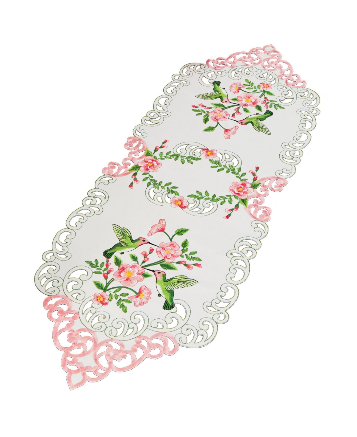 Click here for Embroidered Hummingbirds and Flowers Dresser Scarf... prices