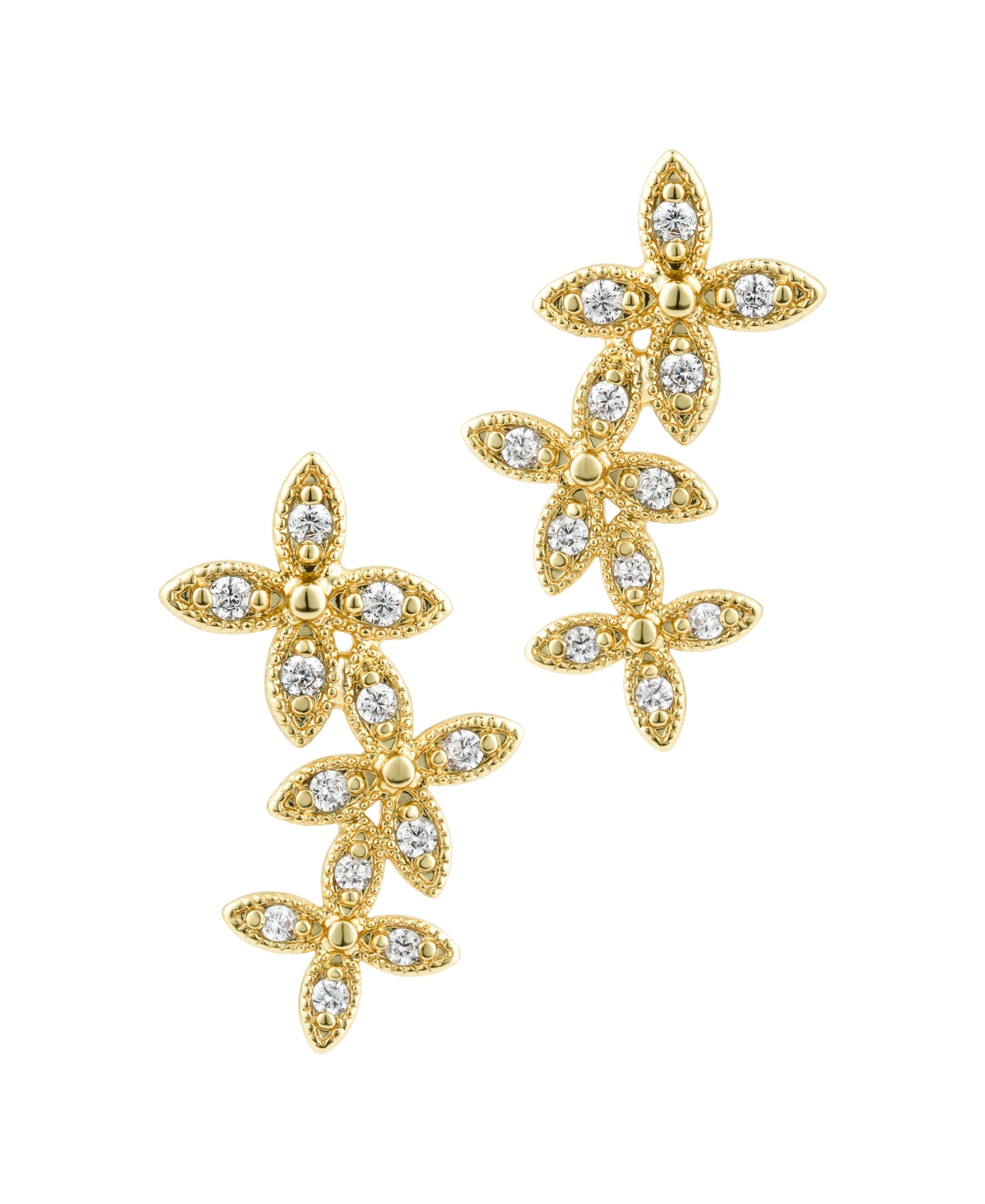 Click here for Adornia Gold Curved Flowers Earrings - Gold prices