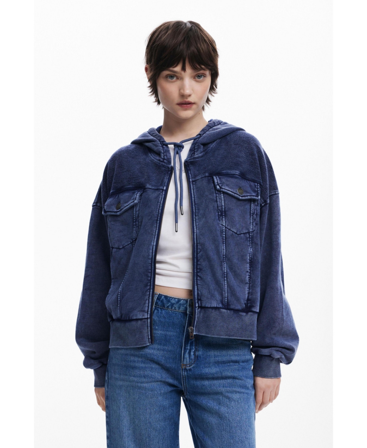 Click here for Desigual Womens Denim print sweatshirt - Blue prices