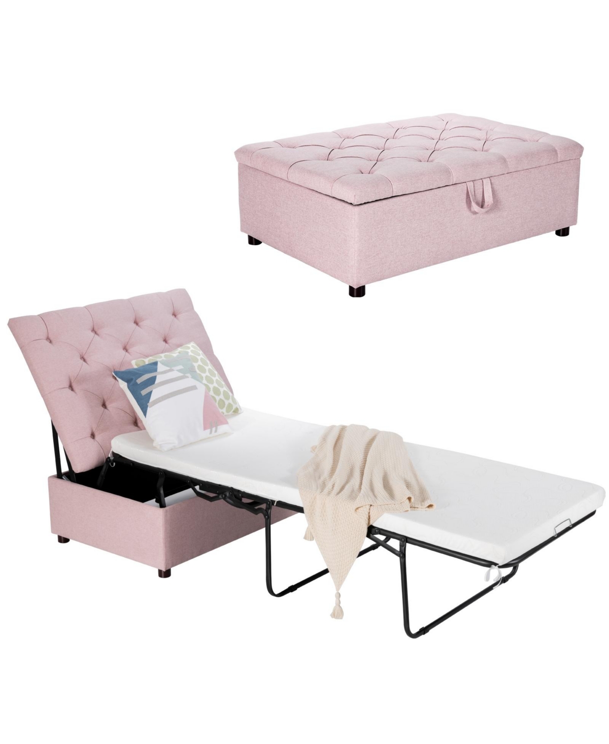 Click here for Folding Ottoman Sleeper Bed with Mattress Convenie... prices